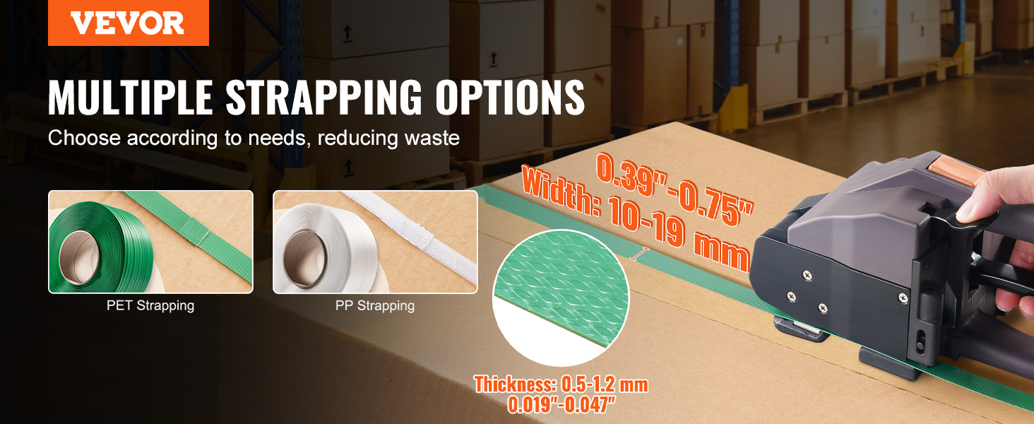 VEVOR DD19A Electric Strapping Tool, Handheld Strapping Machine for 0.4 ...