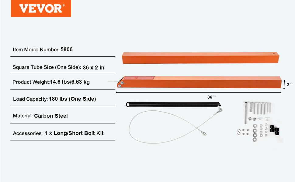 VEVOR Trailer Tailgate Lift Assist, Max 180 lbs Load Capacity ...