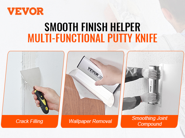 VEVOR Drywall Skimming Blade Set, 7/10/14/16/24 in Skimming Blades + 34 ...