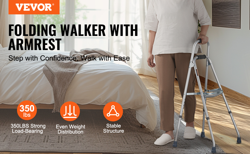 VEVOR Folding Hemi Walker One Arm Mobility Walker for Senior & Adjustable Height | VEVOR US