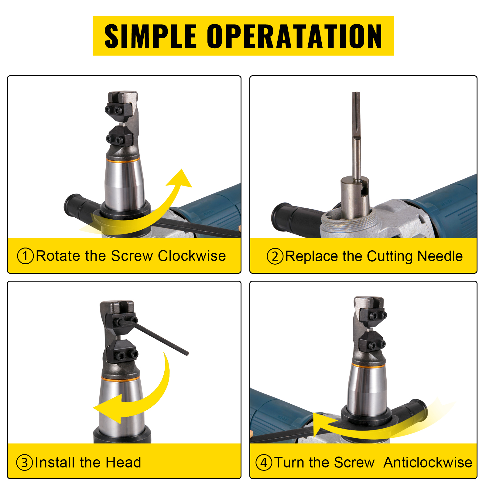 VEVOR Electric Nibbler 4 mm Heavy Duty Metal Sheet Cutter Stainless ...