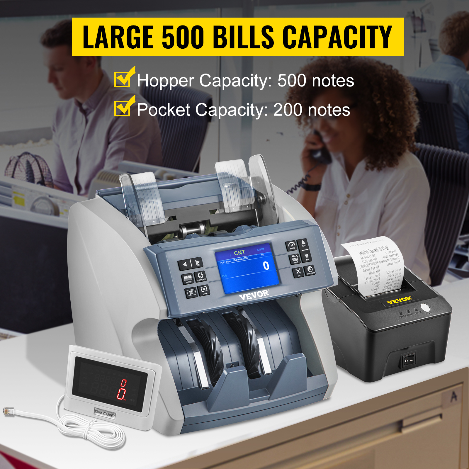 VEVOR Money Counter Machine, Mixed Denominations 2CIS,UV, MG, MT,IR, DB ...