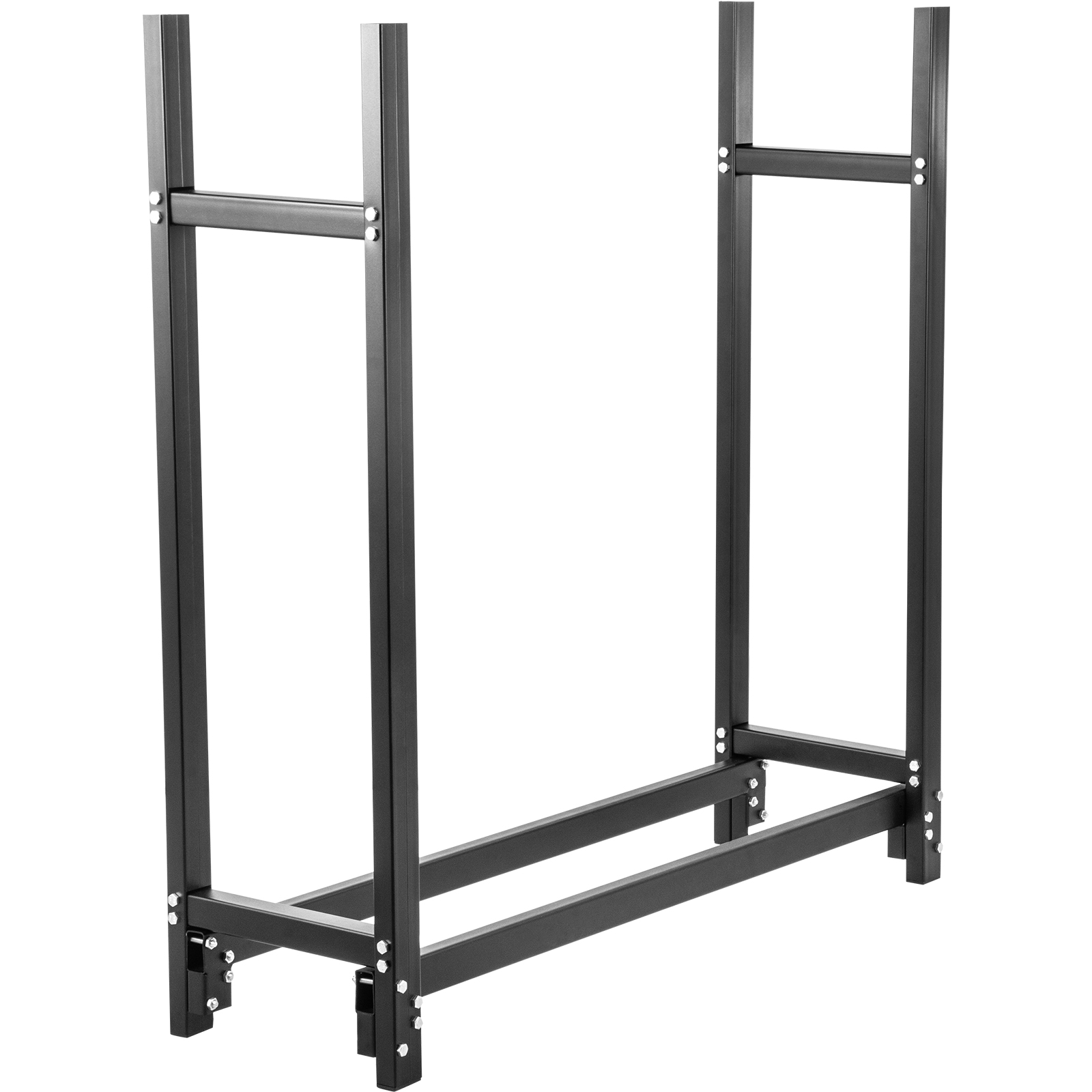 Vevor Firewood Log Rack Firewood Rack Outdoor 4ft Black Wood Storage ...