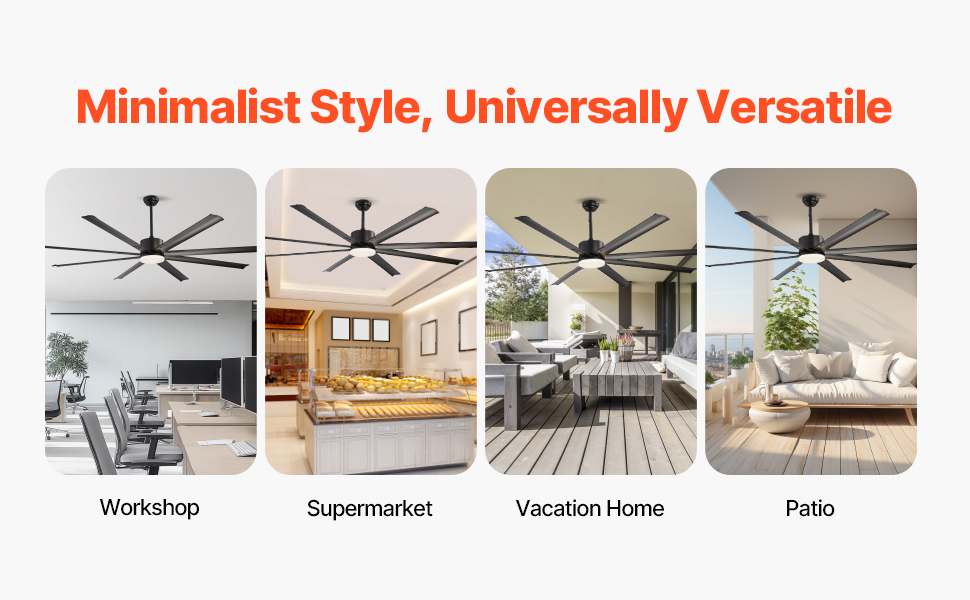 84 Inch Ceiling Fan with Light 6-Speed Remote Control Reversible Motor ...