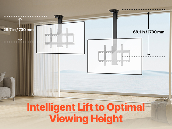 Motorized Ceiling TV Mount 32-55 in Screen Electric Adjustable TV Mount ...