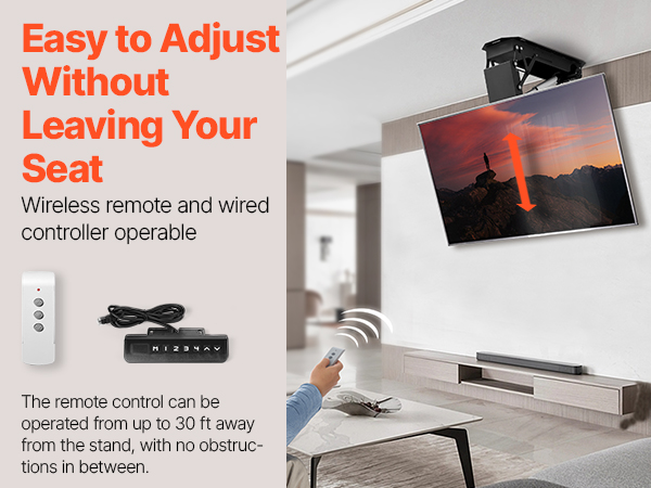 Motorized Ceiling TV Mount Electric Flip Down TV Mount for 32-70 in ...