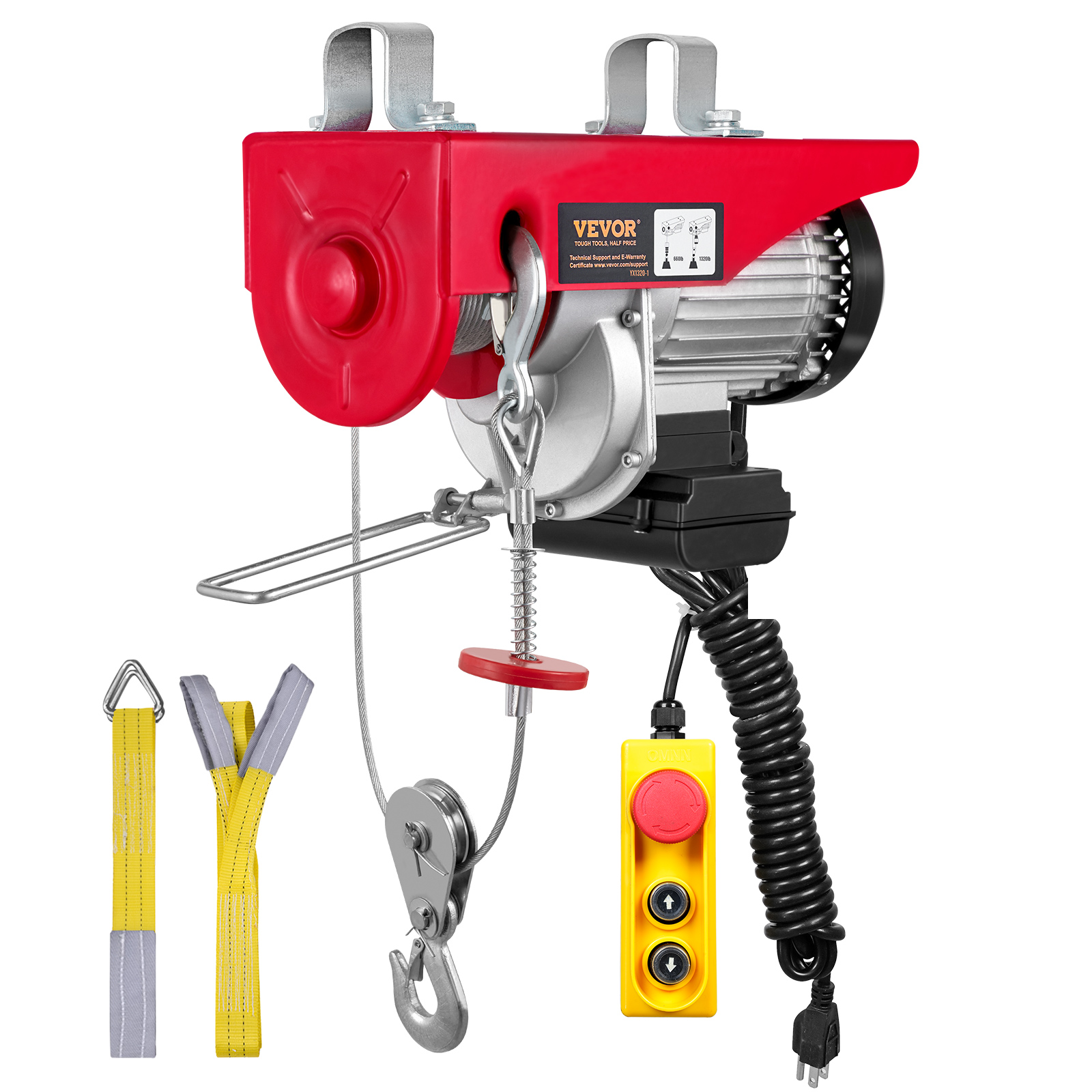 VEVOR Electric Hoist 440/880/1320/1760/2200 lbs Crane Winch Wired ...