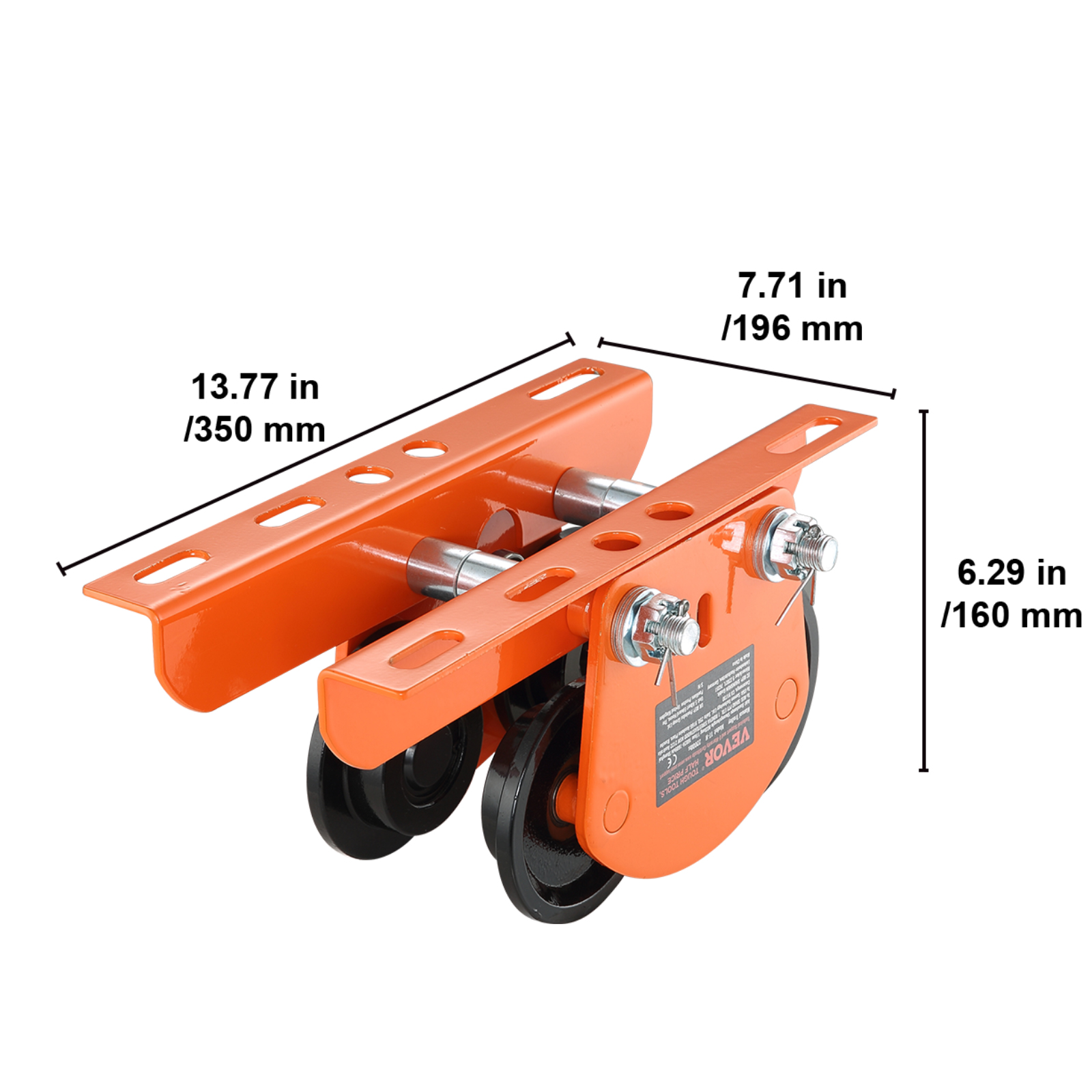 VEVOR Electric Hoist Manual Trolley, 2200 lbs/1 Ton Capacity for PA200 ...