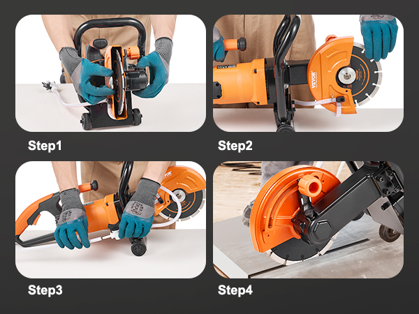 VEVOR Electric Concrete Saw, 7 in Circular Saw Cutter, 2000 W High ...