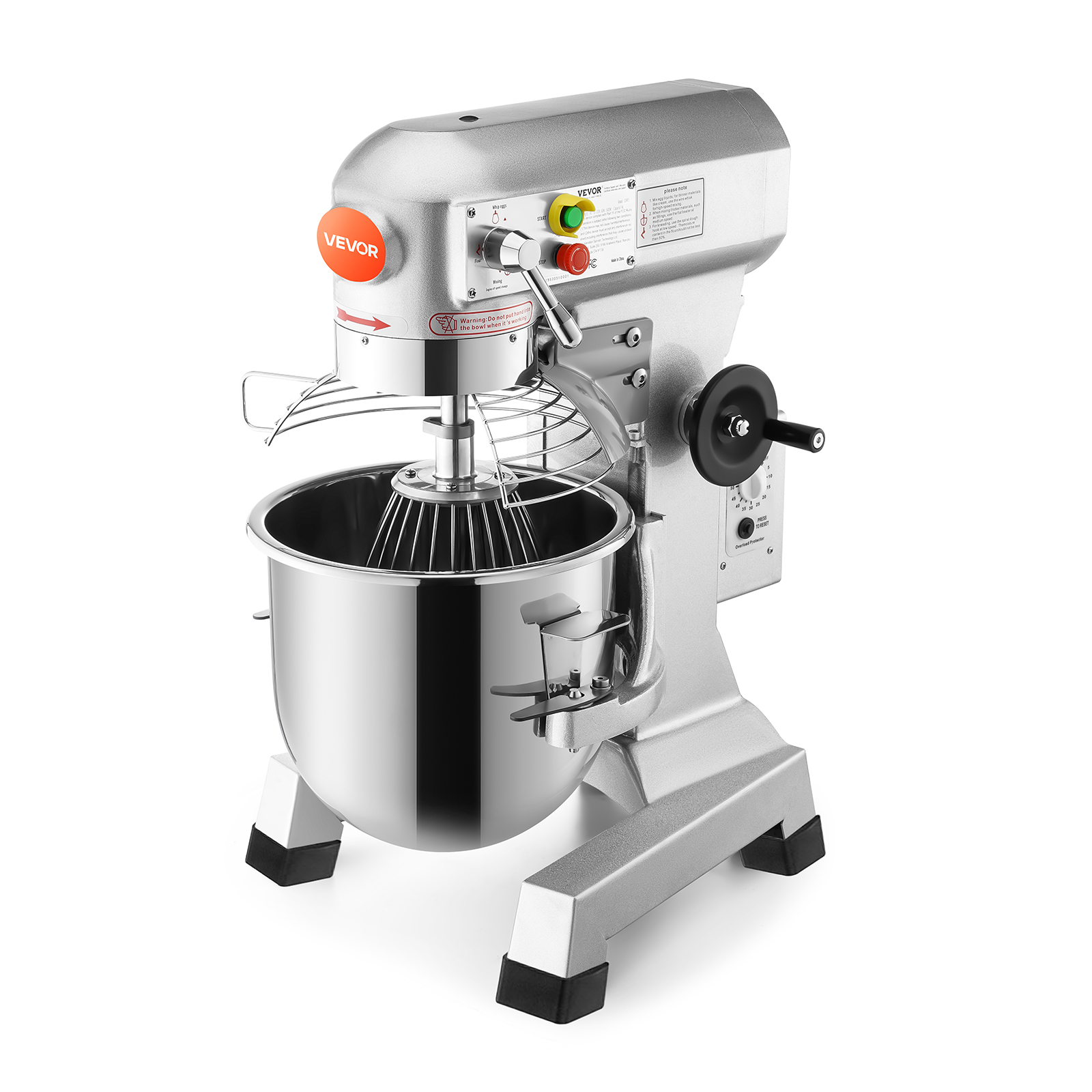 Commercial Mixer Electric Food Stand Mixer 3-Speed Stainless Steel 10 ...