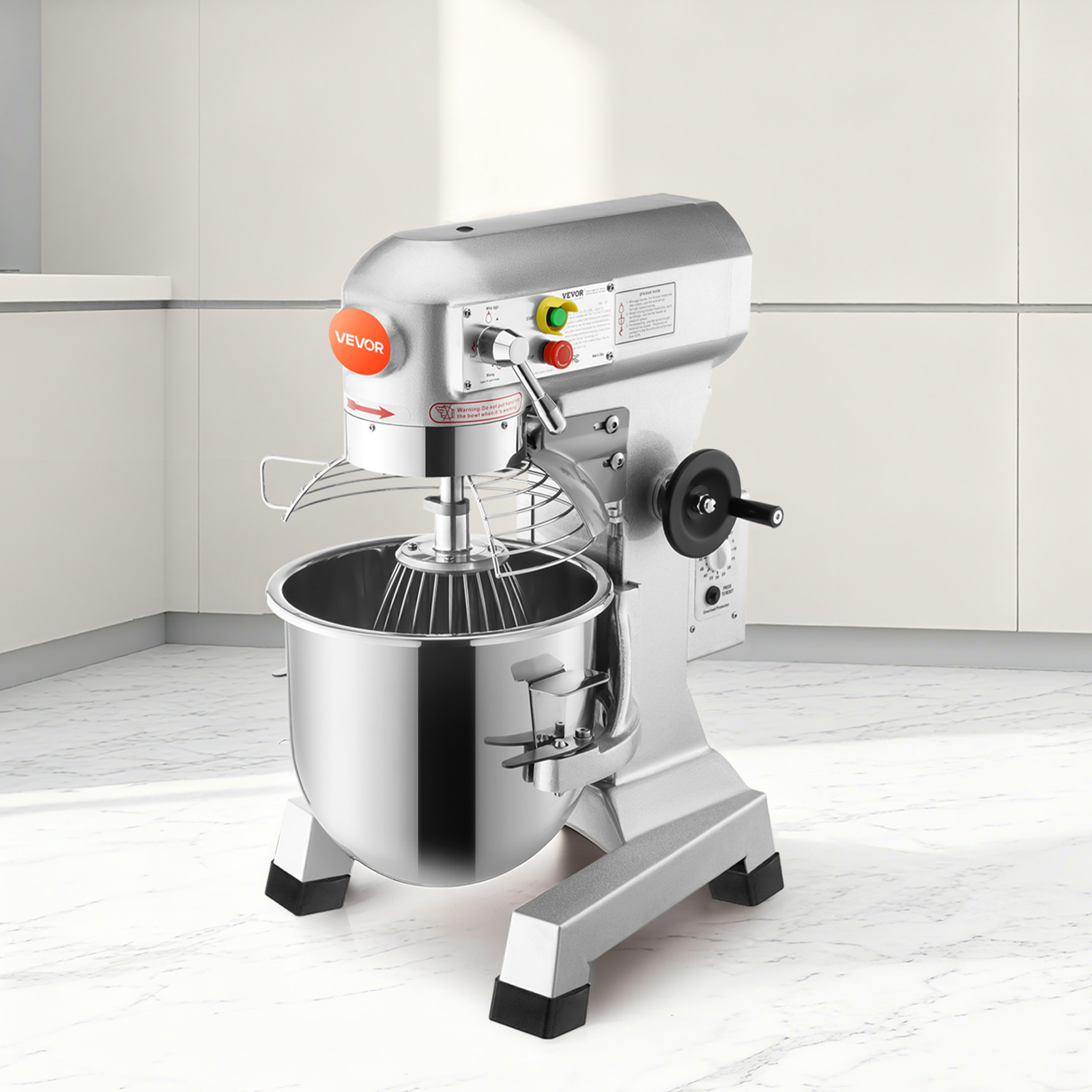 Commercial Mixer Electric Food Stand Mixer 3-Speed Stainless Steel 10 ...