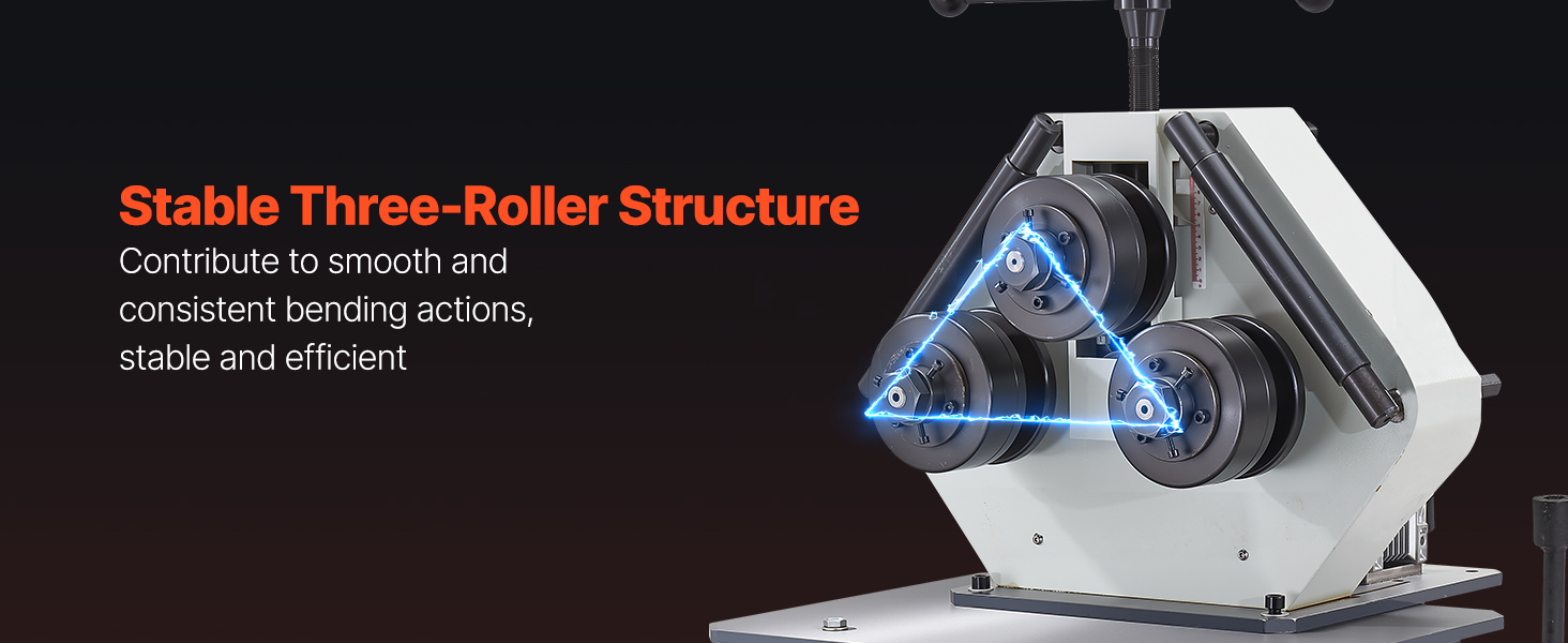 750W Electric Roll Bending Machine 3-Roller Electric Pipe Tubing Bender ...