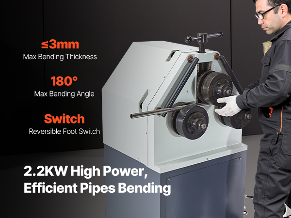 2.2KW Electric Roll Bending Machine 3-Roller Electric Pipe Tubing ...
