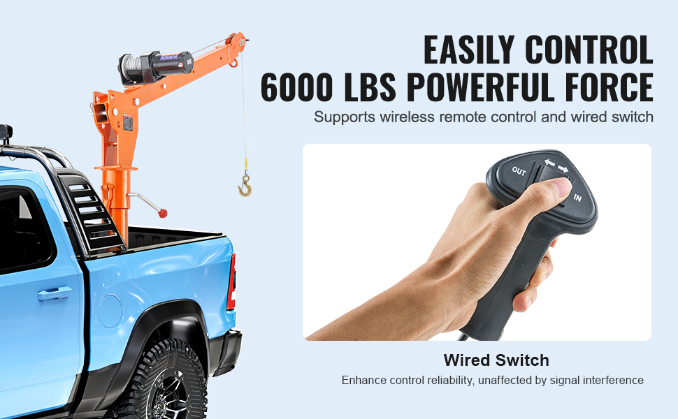 VEVOR Electric Pickup Truck Crane Hoist Crane 1100 lbs 360° Swivel Hoist Lift | VEVOR US