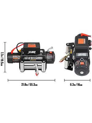 VEVOR Truck Winch 13000lbs Electric Winch 26m/85ft Cable Steel 12V Power Winch Jeep Winch with ...