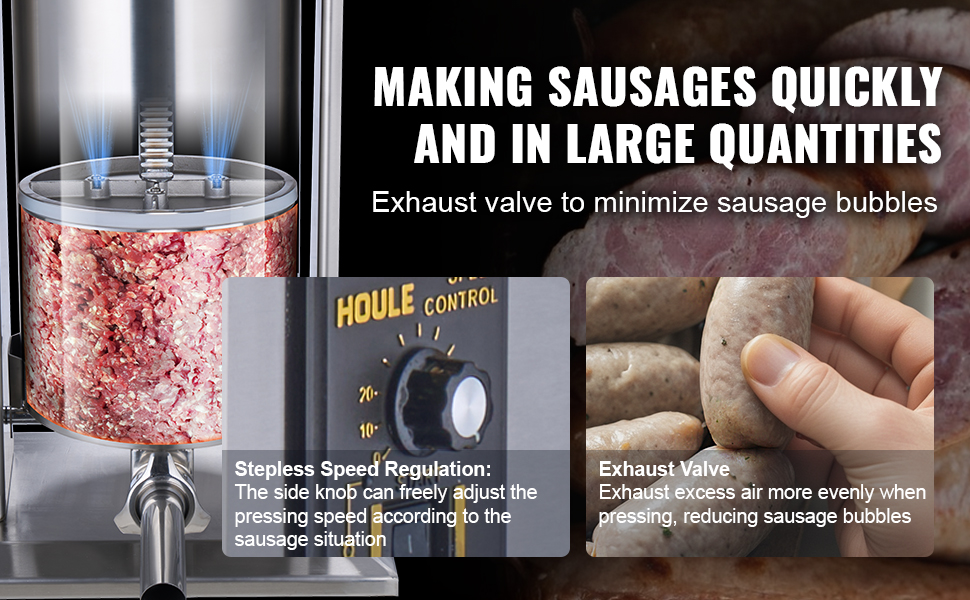 VEVOR Electric Sausage Stuffer 25 L Vertical Meat Stuffer 304 Stainless ...