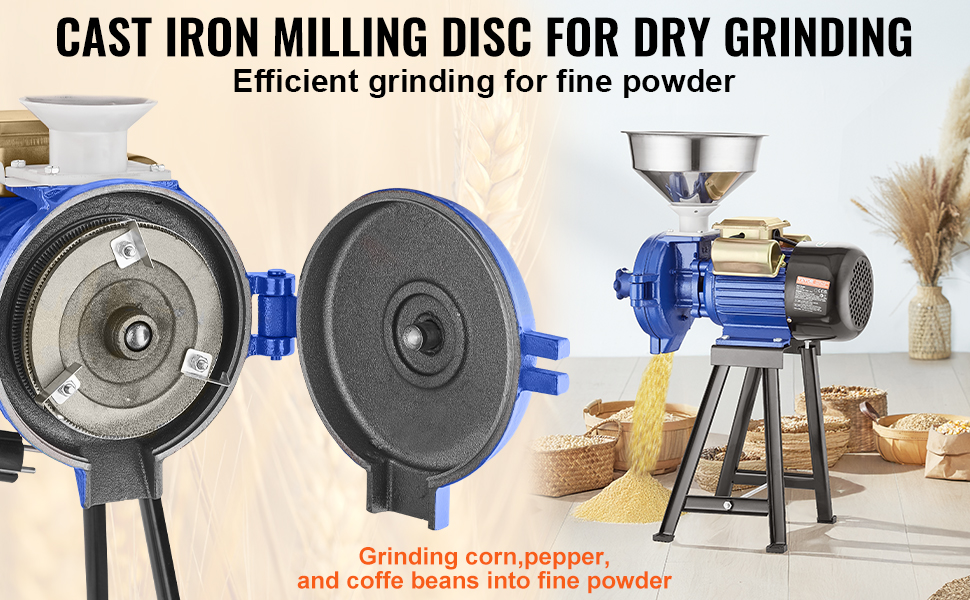 VEVOR 3000W Electric Grain Grinder Corn Wheat Flour Cereal Mill Dry ...