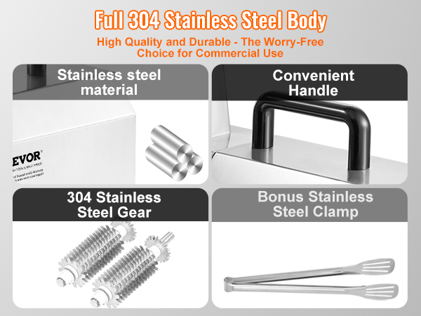 VEVOR Commercial Meat Tenderizer, Heavy Duty Stainless Steel Kitchen ...