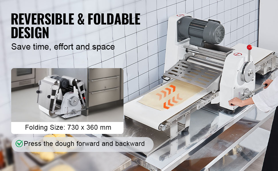 VEVOR Commercial Electric Dough Sheeter Machine 15.7" Dough Roller ...