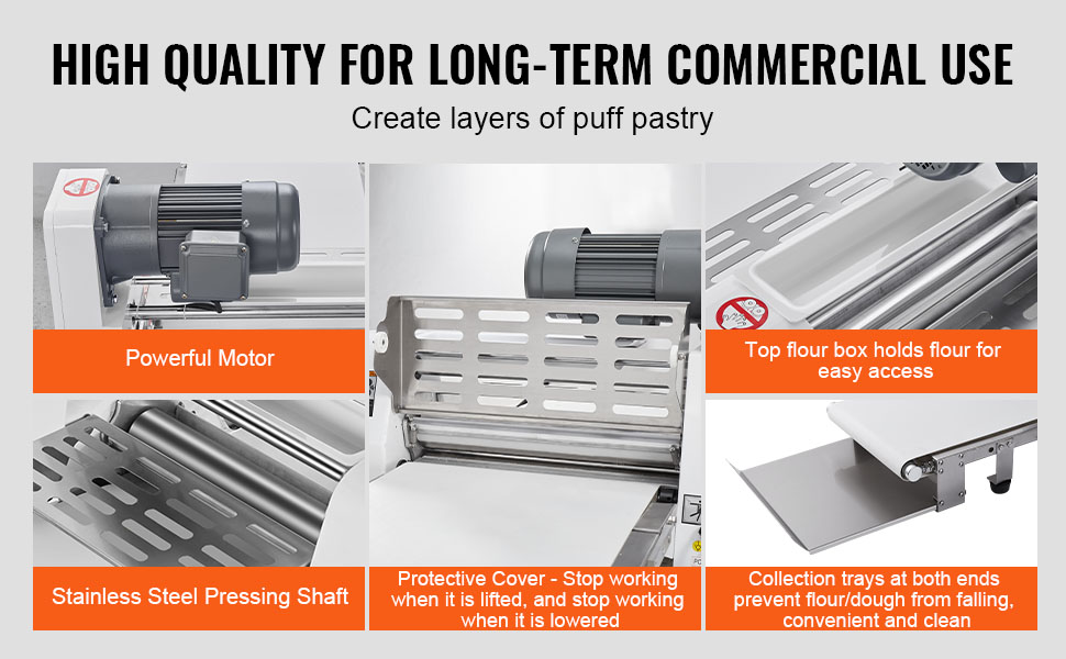 VEVOR Commercial Electric Dough Sheeter Machine 19.7" Dough Roller ...