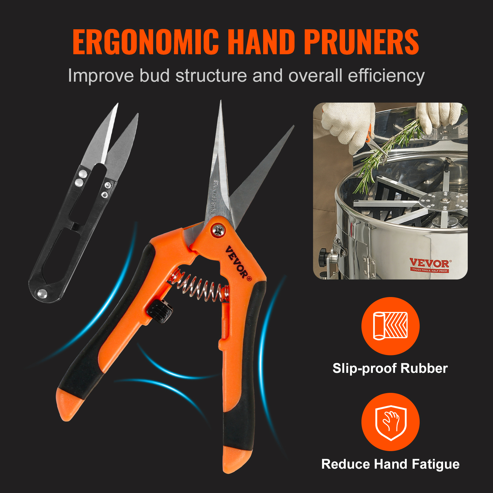 VEVOR Bud Leaf Trimmer Stainless Steel Manual / Electric Bud Trimmer ...