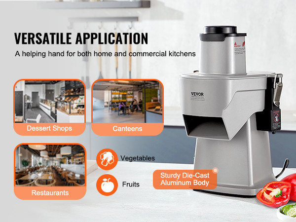 VEVOR Electric Vegetable Slicer, 4 in 1 Multifunctional Food Cutter ...