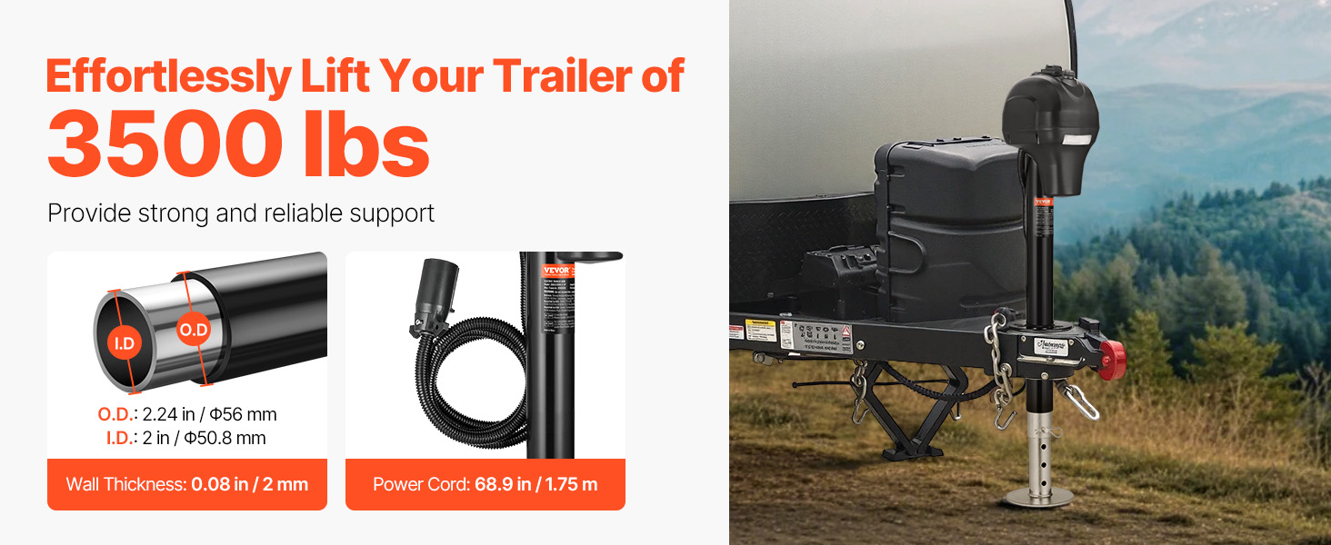 VEVOR Electric Trailer Jack 3500 lbs Power Tongue Jack för RV Trailer ...