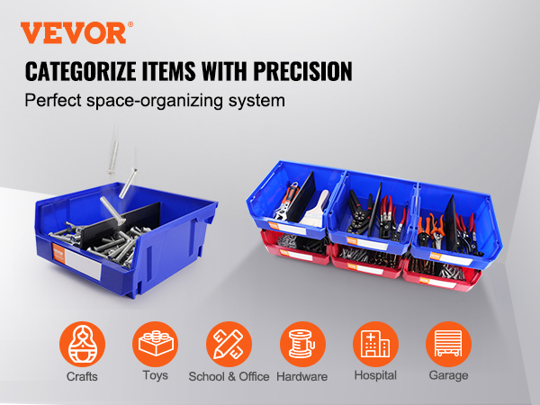 Vevor Plastic Storage Bin 11 Inch X 11 Inch X 5 Inch Hanging