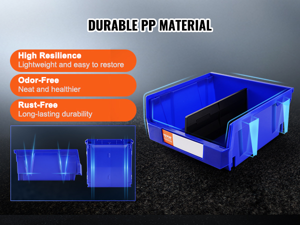 VEVOR Contenedor de almacenamiento de plástico, (11 pulgadas x 11 ...