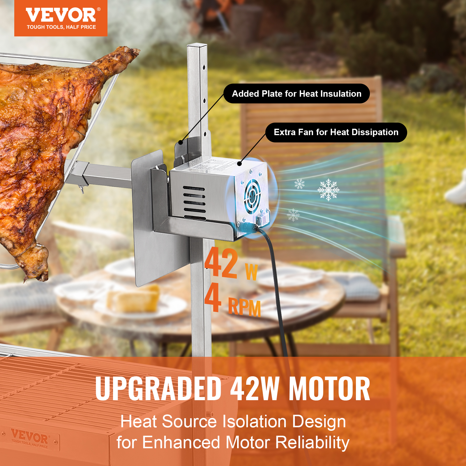 VEVOR Roaster Spit Rotisserie BBQ Grill Pig Lamb Chicken Roaster ...