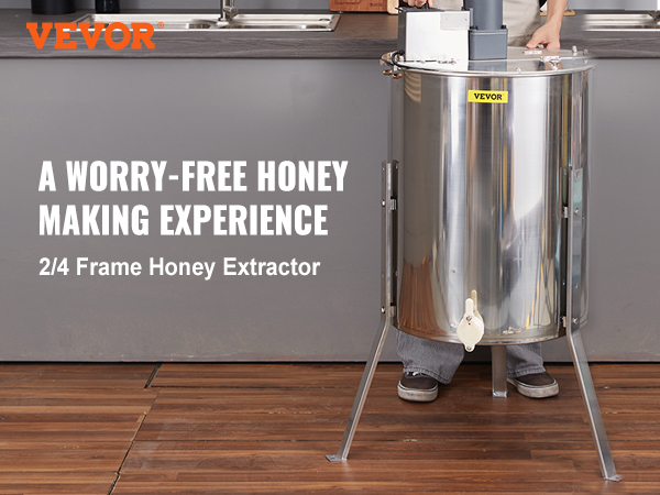 VEVOR Electric Honey Extractor, 2/4 Frames Honey Spinner Extractor ...