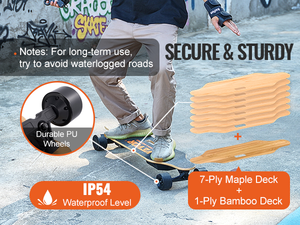 VEVOR Electric Skateboard with Remote, 25 Mph Top Speed & 11.2 Miles ...