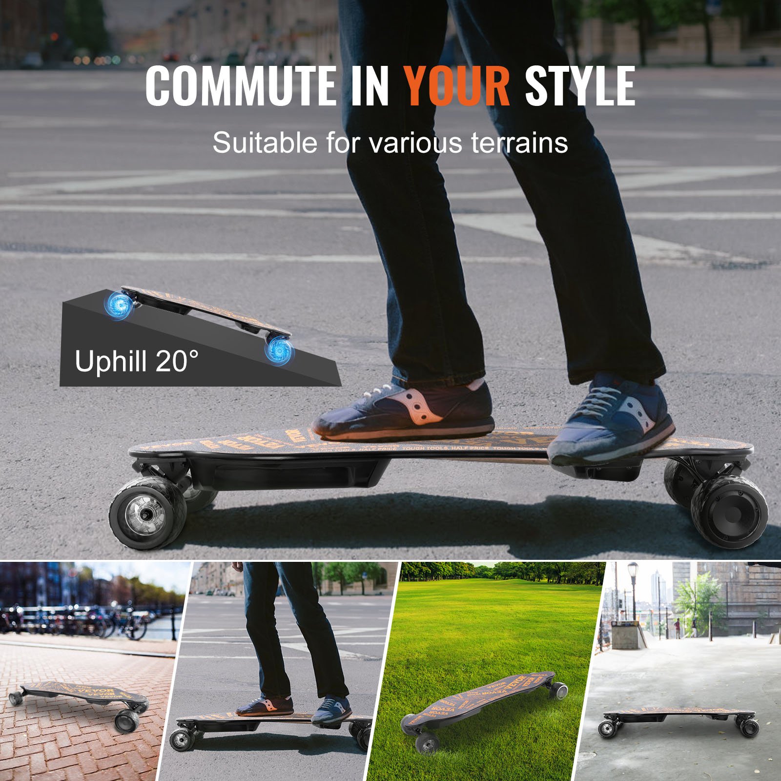 Electric Longboard Skateboard with Control 18.6/5/7.5/21.7 Miles Range ...
