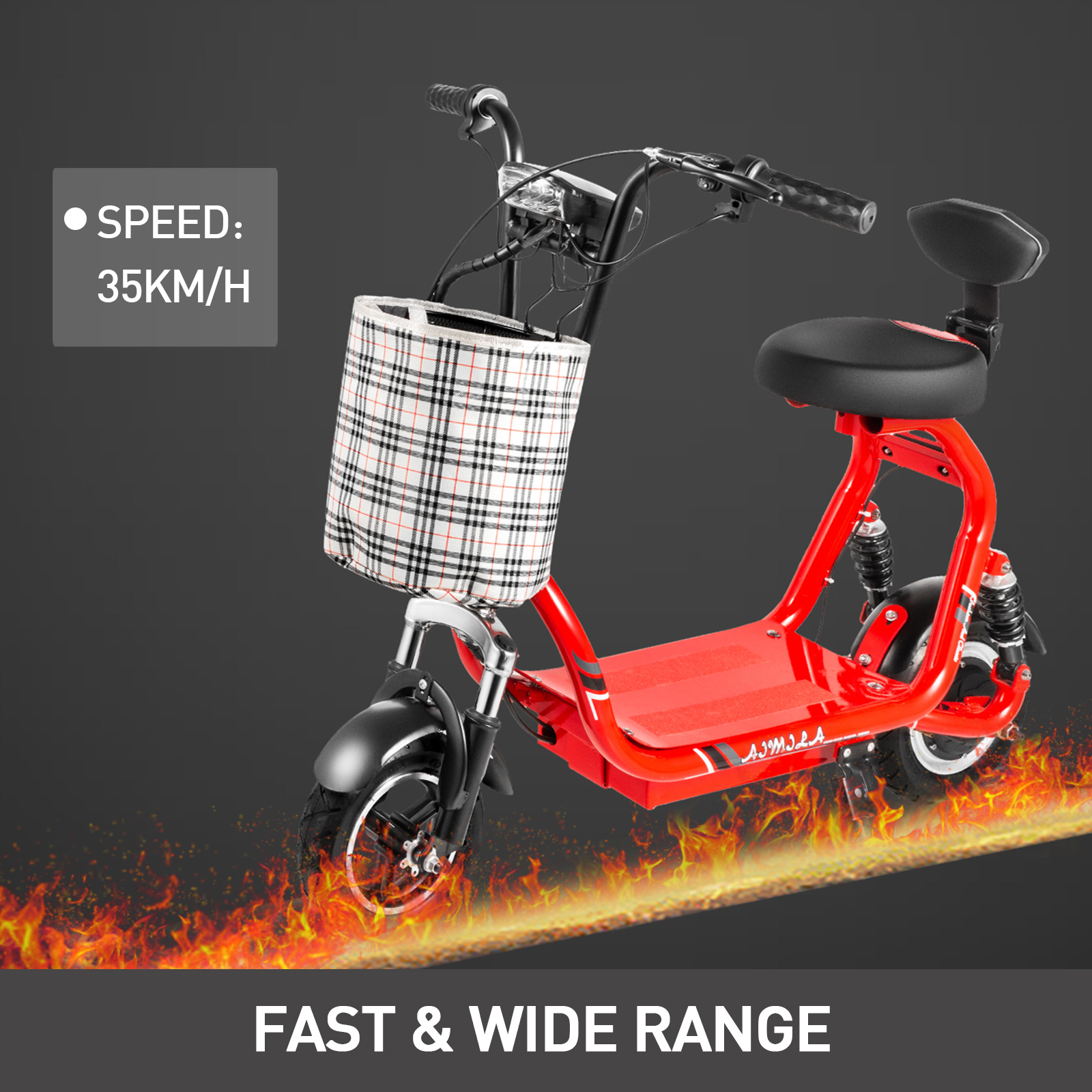 Electric Scooter 48V 12Ah Long-Range Battery Foldable Easy Carry ...