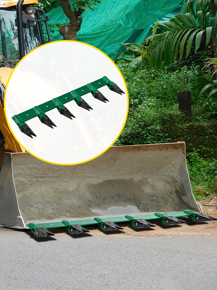 VEVOR Bucket Tooth Bar, 49'' Bolt on Tooth Bar, with 6 Weld-on Shanks ...