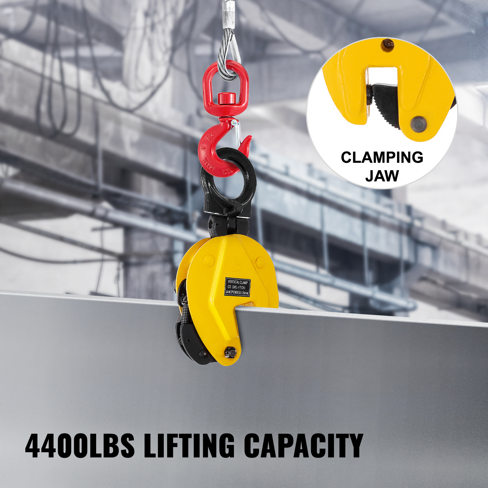 Abrazadera de placa VEVOR 2T, abrazadera de elevación de placa de 4400 ...