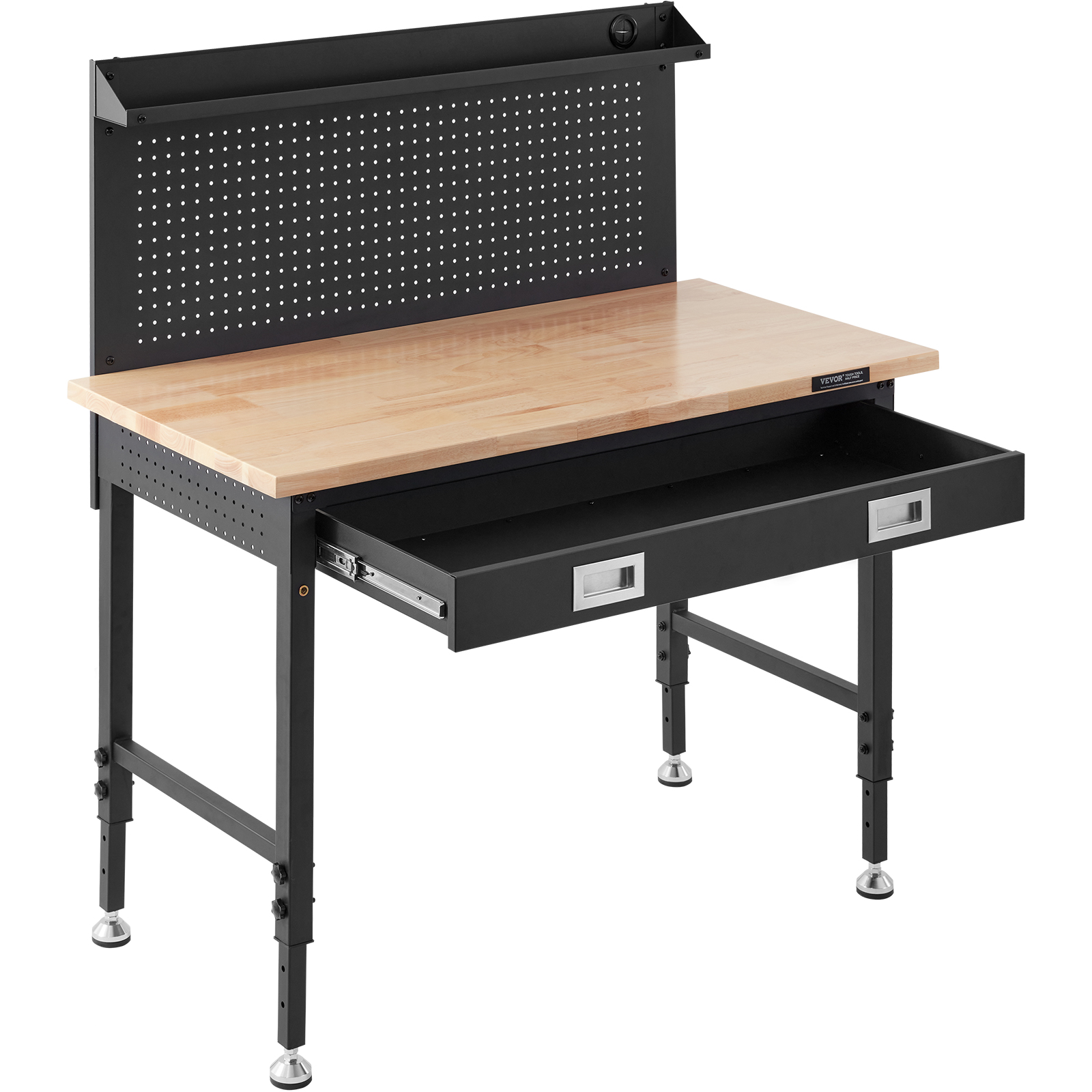 VEVOR Multifunctional Workbench 48x24" with Pegboard Worktable w/ Power ...