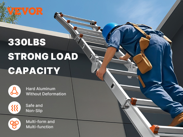 VEVOR Telescoping Ladder A Frame 9.5 FT Extension Multi-Function for ...