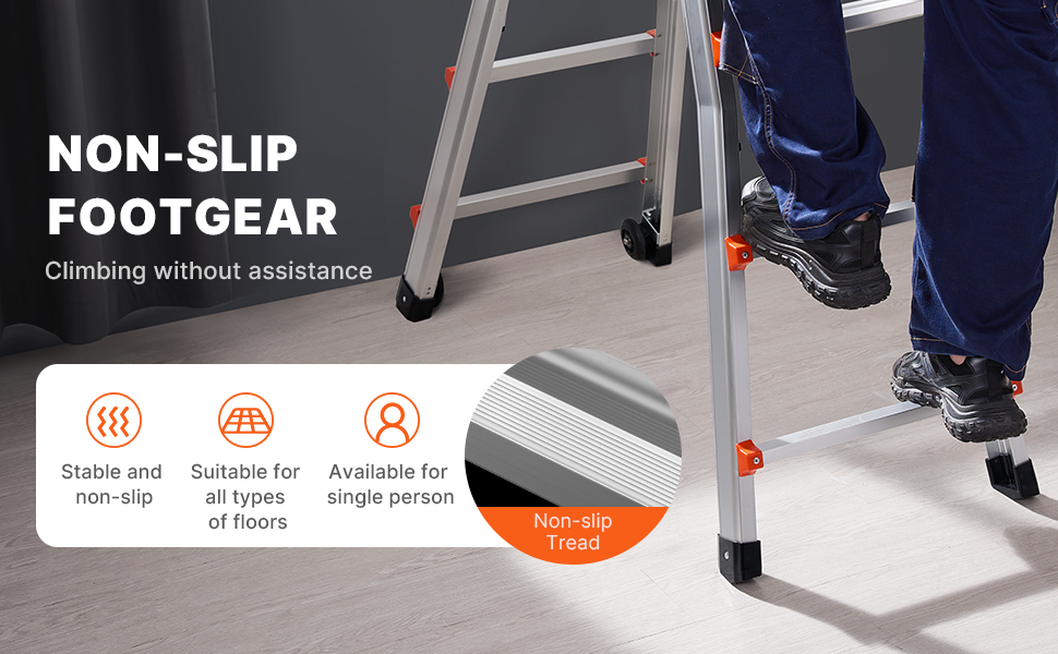 VEVOR Telescoping Ladder A Frame 11 FT Extension Multi-Function for ...