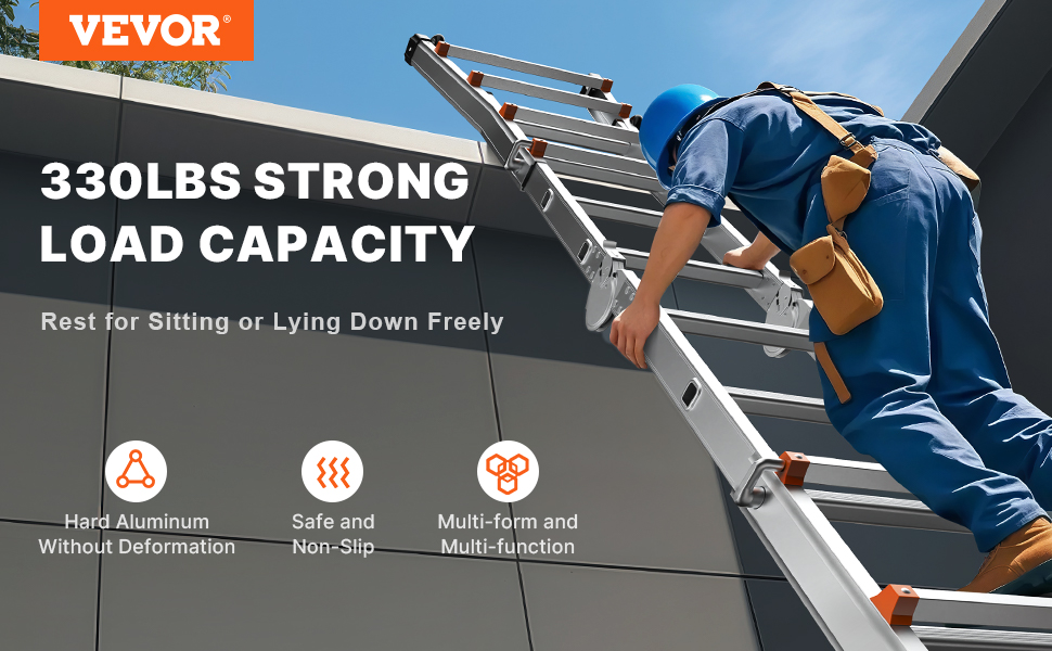 VEVOR Telescoping Ladder A Frame 15 FT Extension Multi-Function for ...