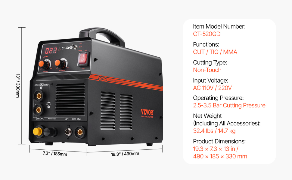 3 in 1 Plasma Cutter Welder Machine TIG/MMA Welder Plasma Cutter Combo ...