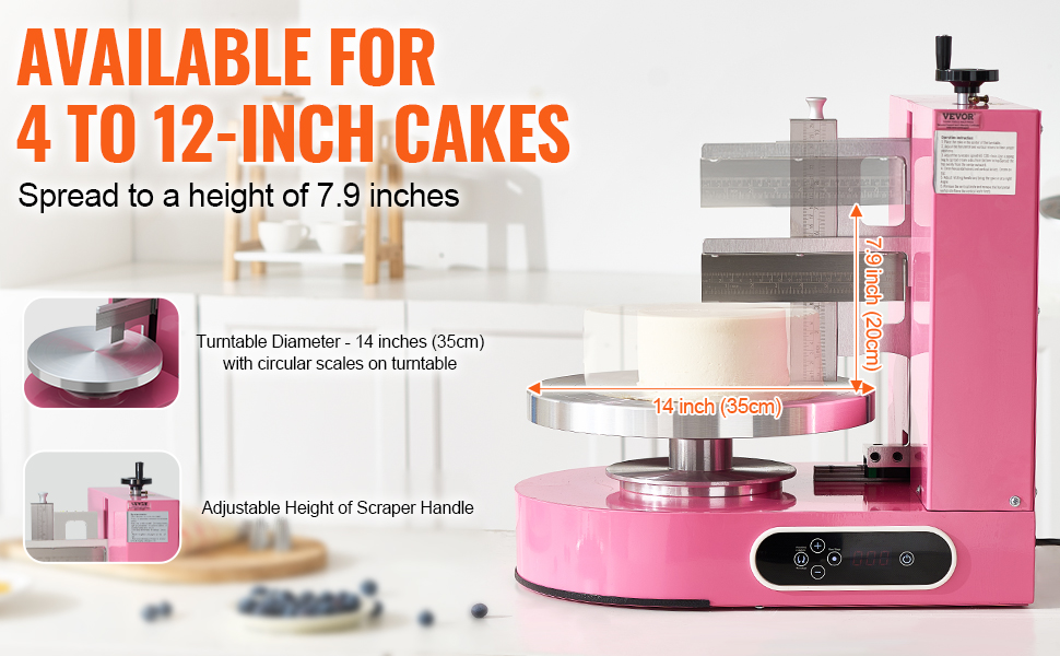 VEVOR Cake Decorating Machine Cake Frosting Spreading for 4" to 12 ...