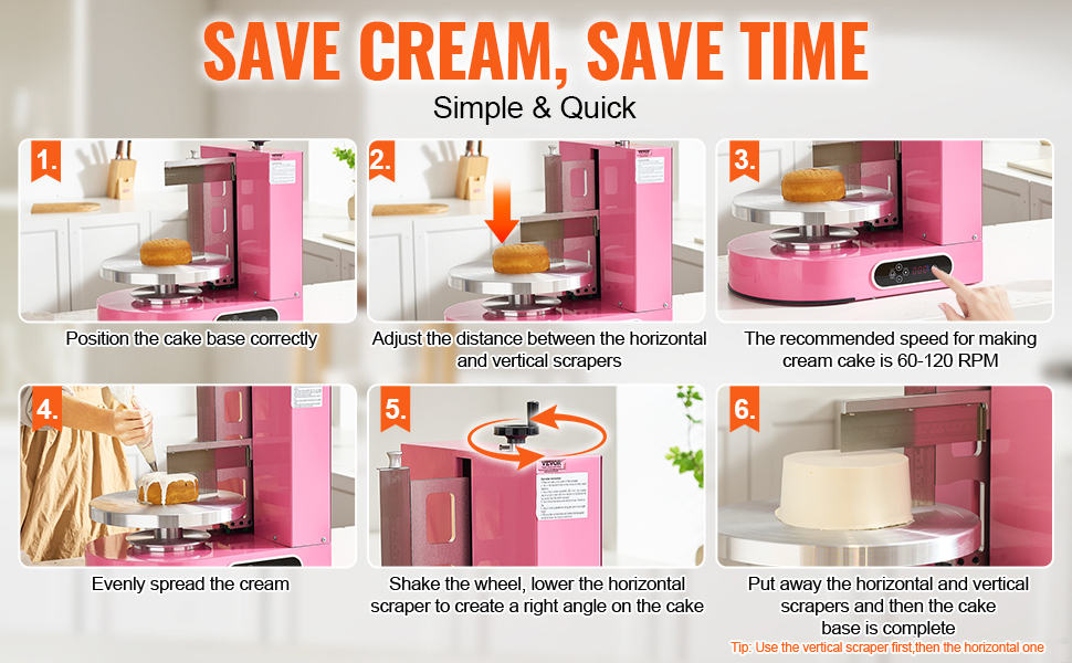 VEVOR Cake Decorating Machine Cake Frosting Spreading for 4" to 12 ...