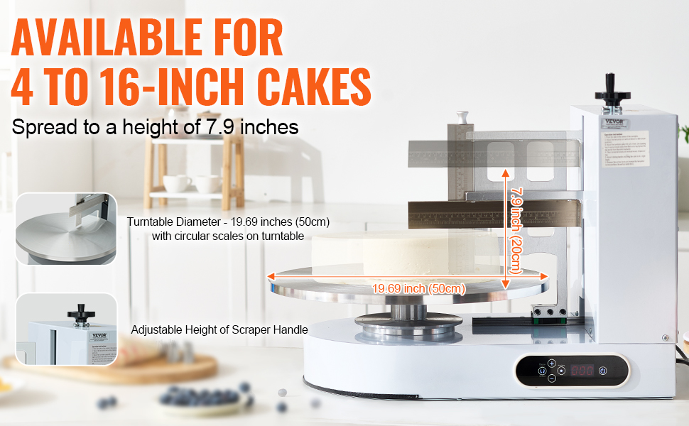 VEVOR Cake Decorating Machine Cake Frosting Spreading for 4" to 16 ...