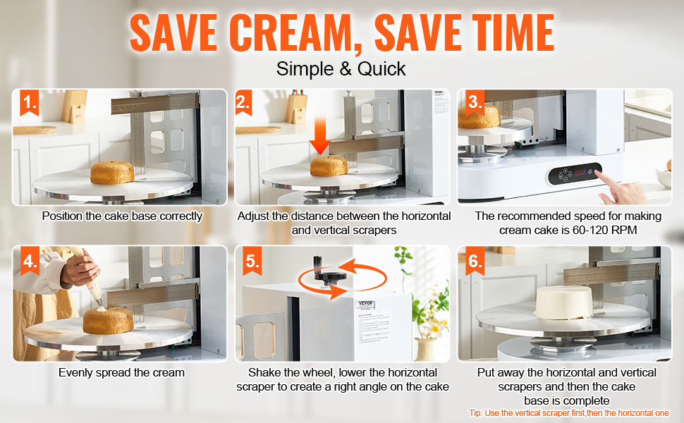 VEVOR Cake Decorating Machine Cake Frosting Spreading for 4" to 16 ...