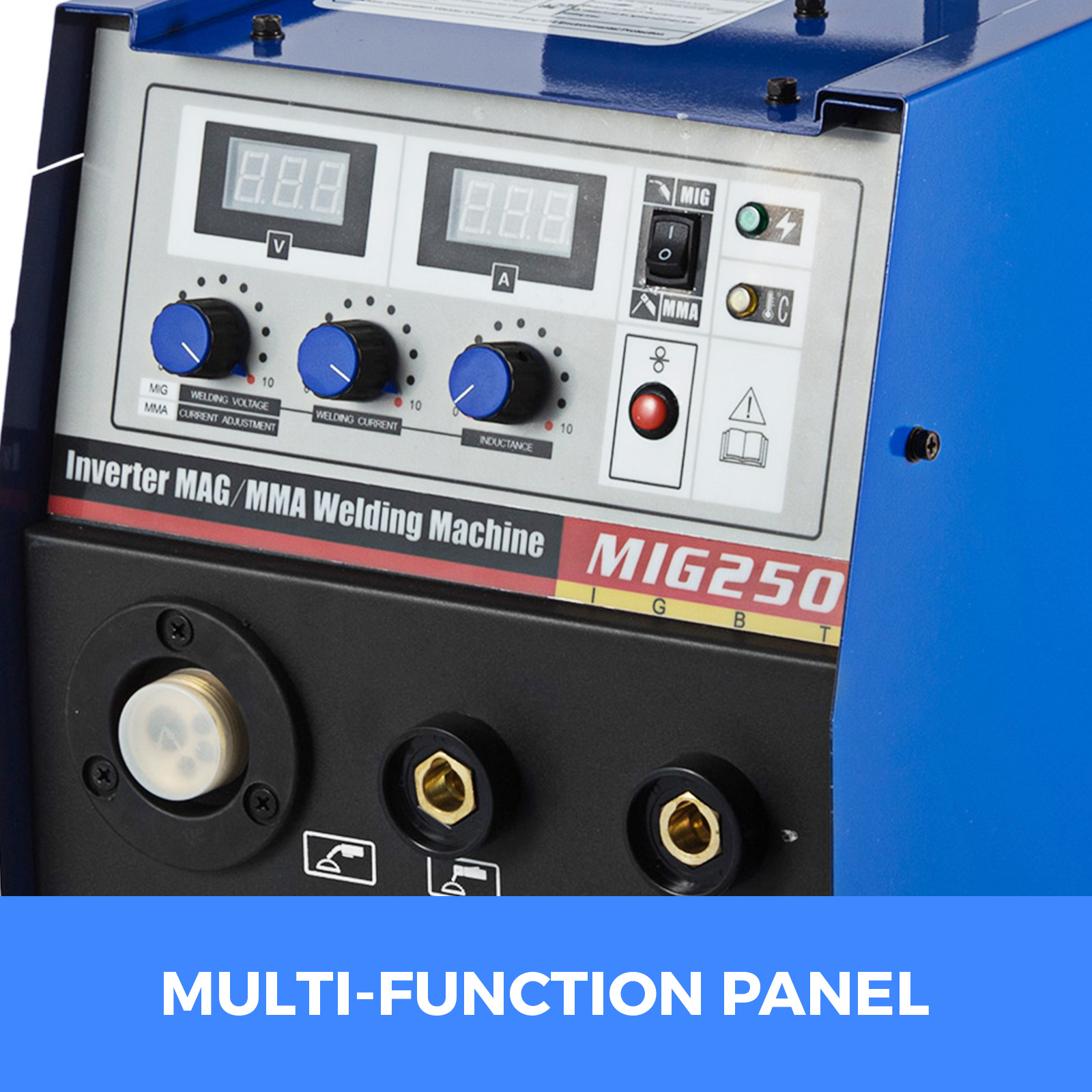 Mig-250, 250a Mig Flux Cored Stick Arc Inventer Welder 2-in-1 Combo ...