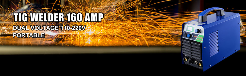 TIG-160DC, 160 Amp TIG Torch Stick ARC DC Inverter Welder IGBT 110/220V ...