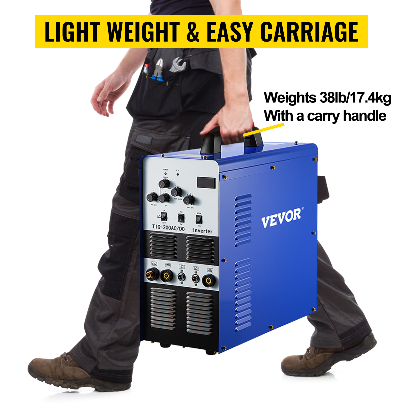 TIG-200 AC/DC TIG MMA Welder Pulse 200 Amp Inverter Welding Machine ...