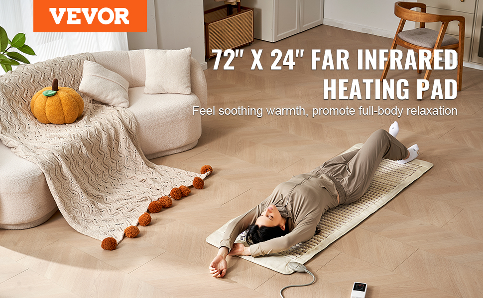 VEVOR Far Infrared Heating Pad Amethyst Gemstones Heat Mat with Timer ...