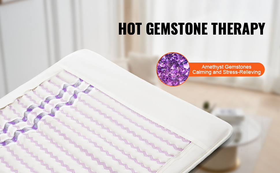 VEVOR Far Infrared Heating Pad Amethyst Gemstones Heat Mat with Timer ...